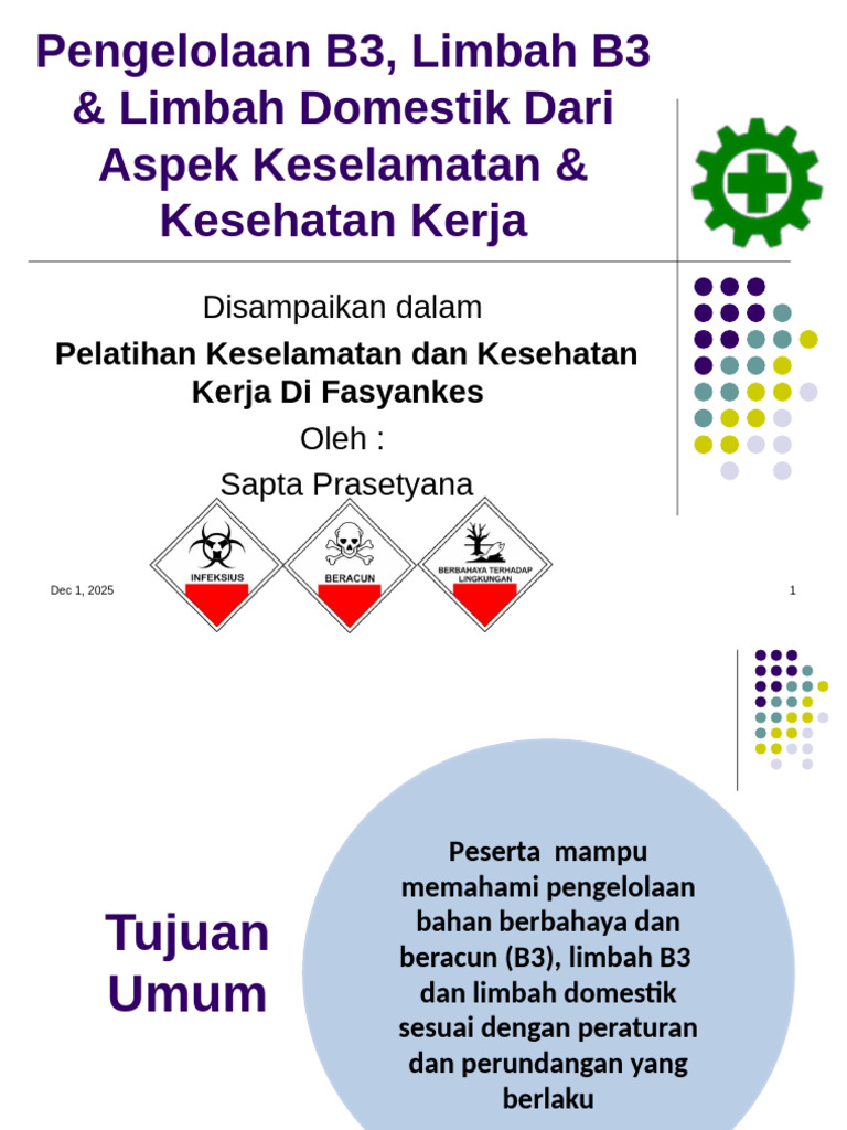 Pengelolaan Limbah B3 dan Kesehatan Kerja | PDF