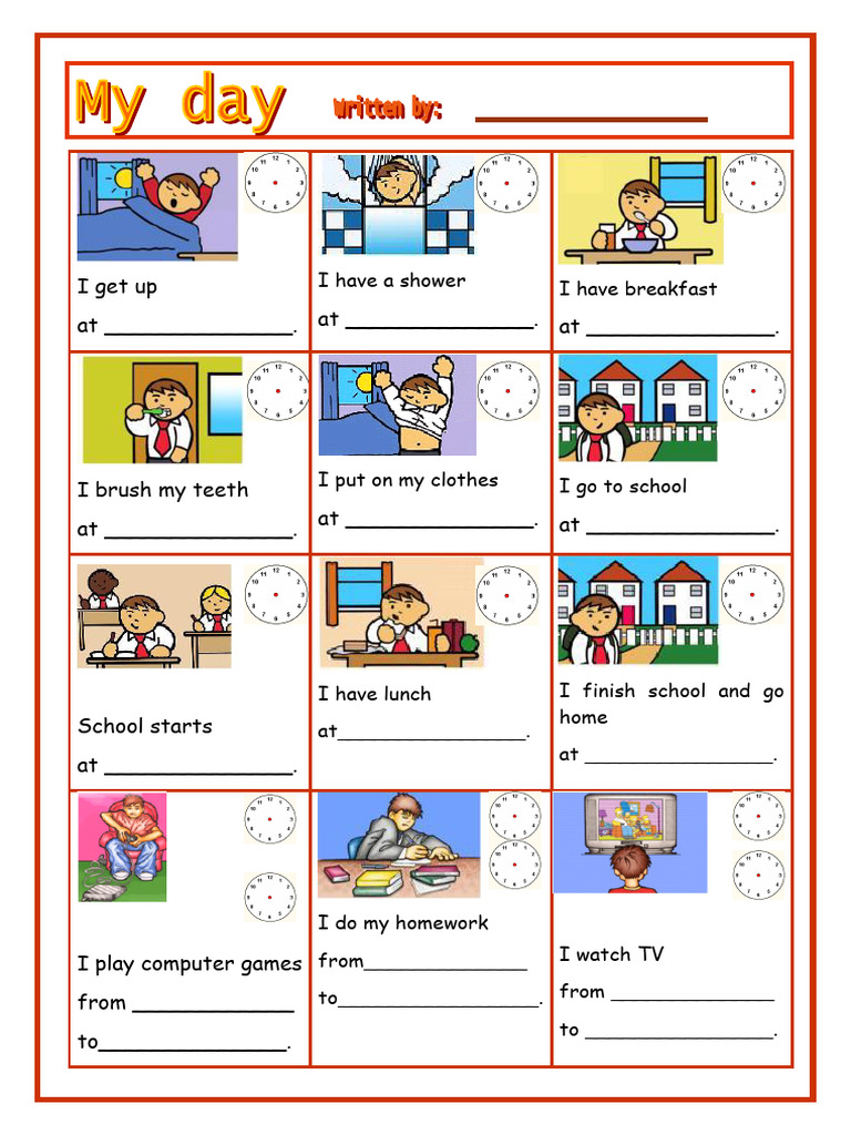 My Day - Time & Routine Activities | PDF