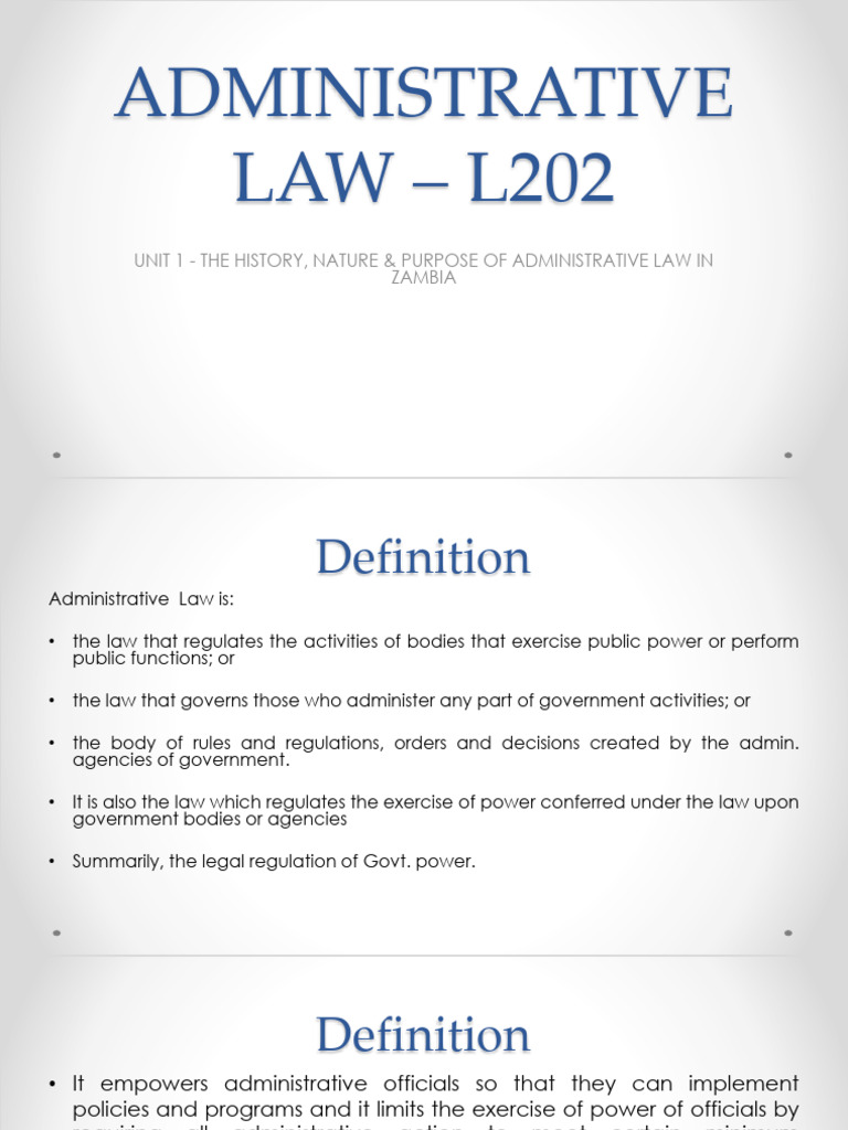 Overview of Administrative Law in Zambia | PDF | Administrative Law ...
