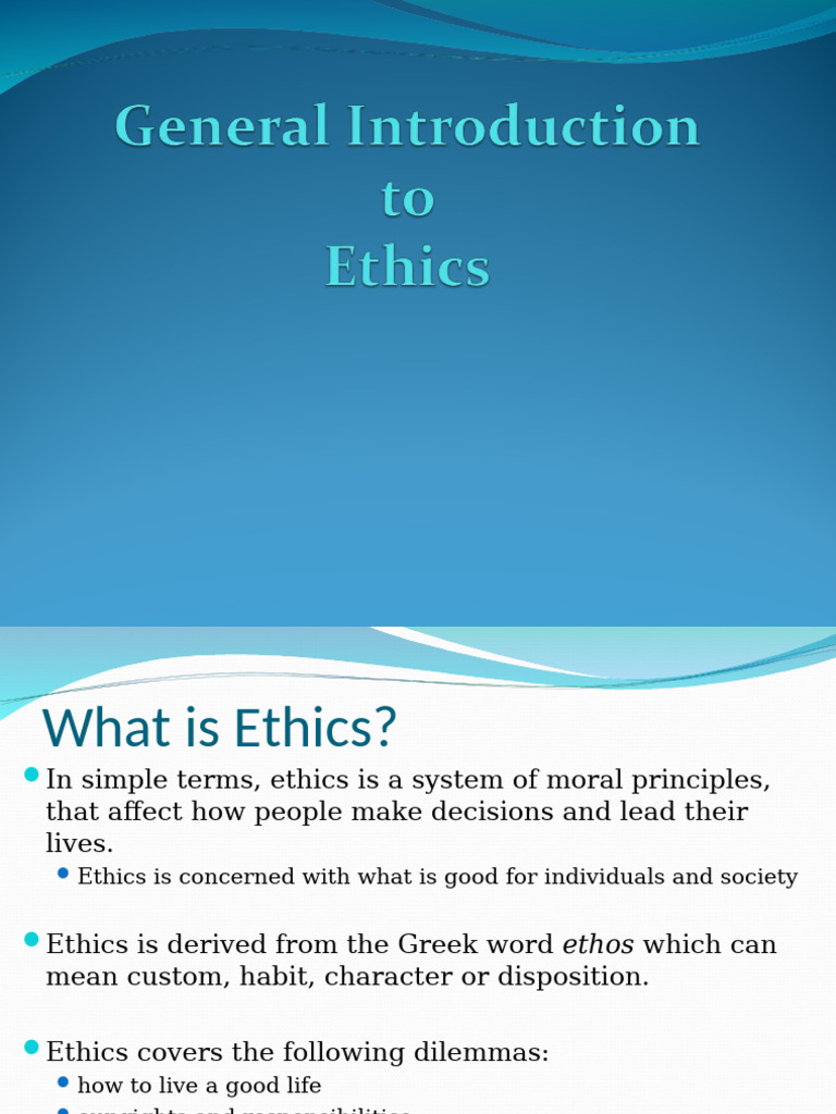 General Introduction To Ethics | PDF | Morality | Rights