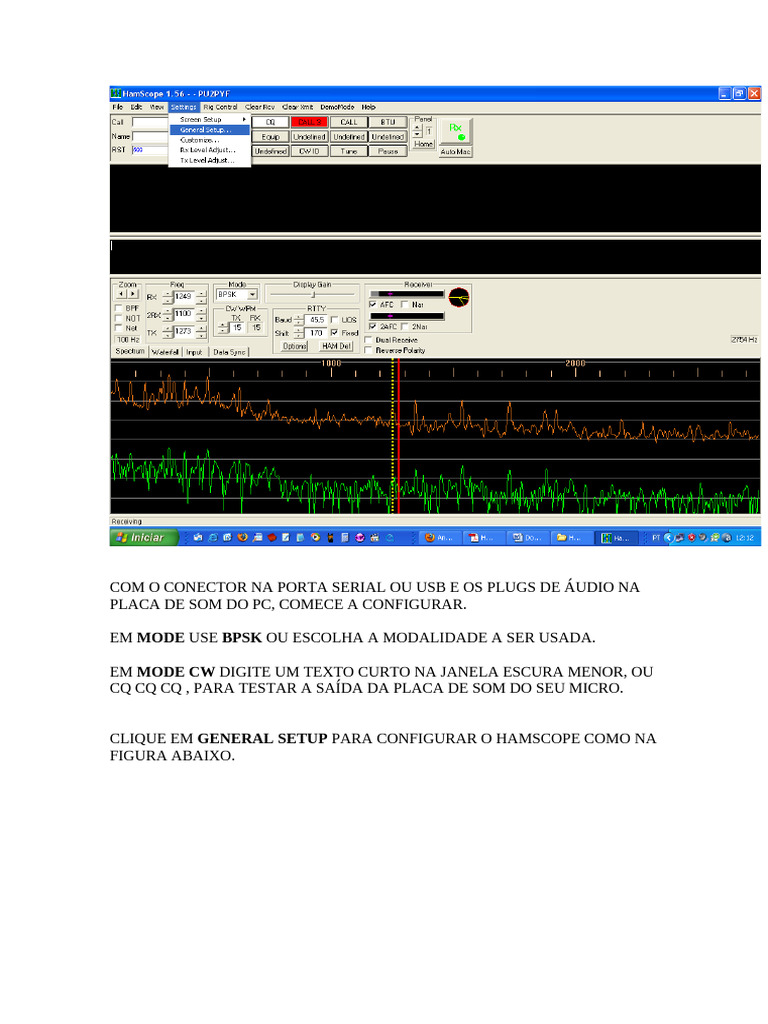 Configuração do Hamscope para Radioamador | PDF