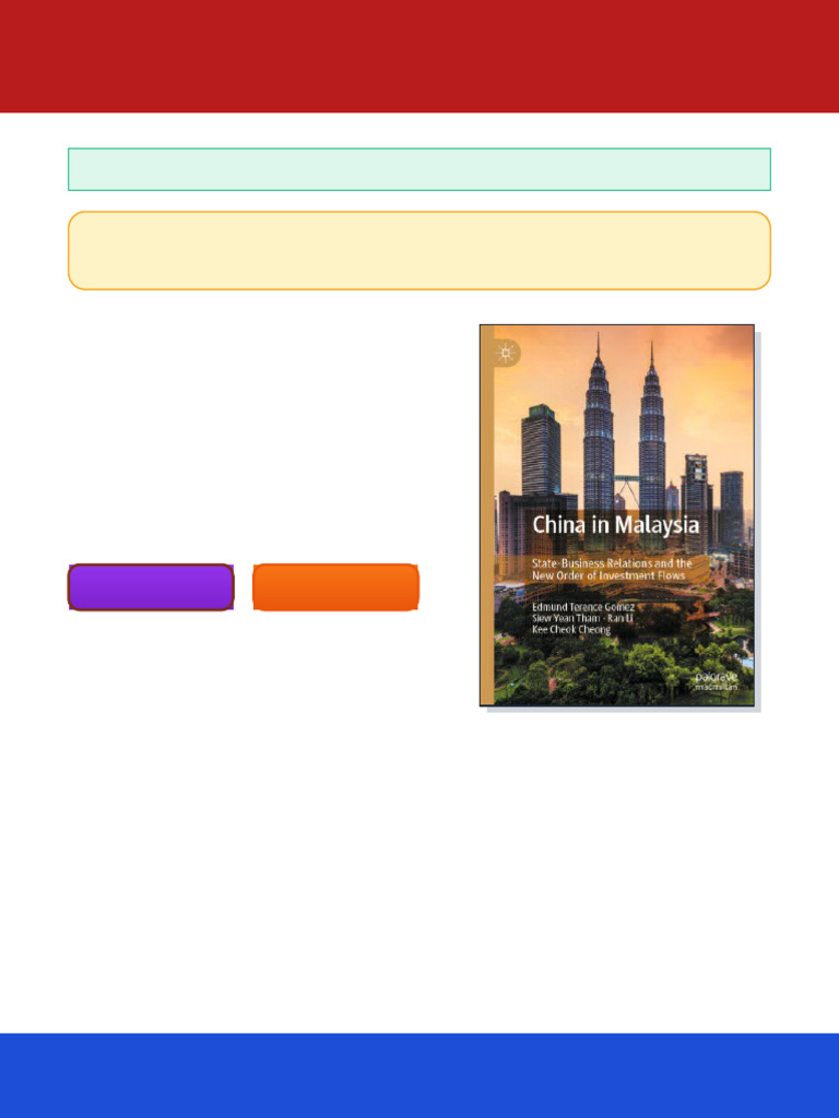 China in Malaysia: State-Business Relations and The New Order of ...