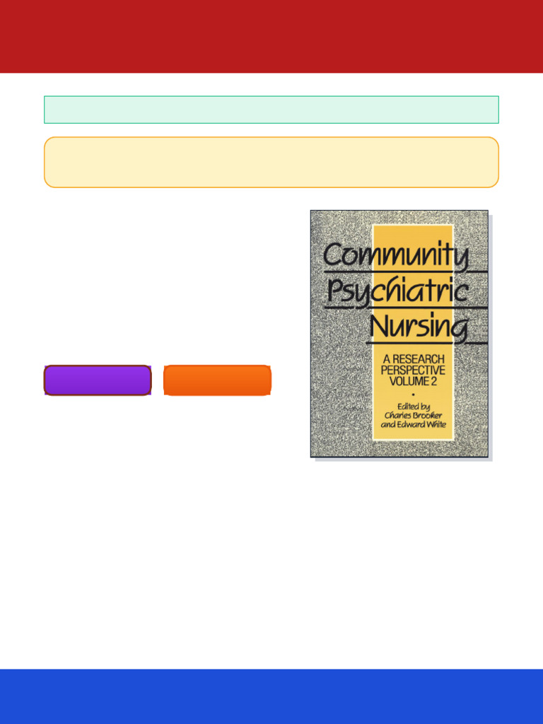 Community Psychiatric Nursing A RESEARCH PERSPECTIVE VOLUME 2 1st ...