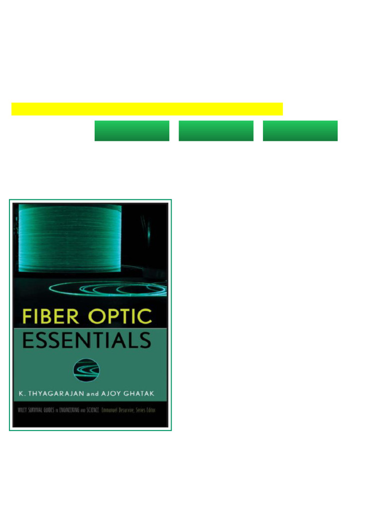 Fiber Optic Essentials Wiley Survival Guides in Engineering and Science ...
