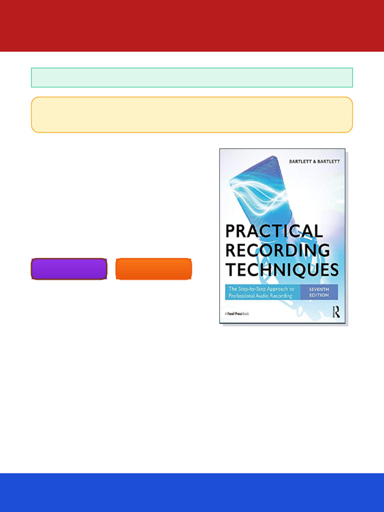 (eBook PDF) Practical Recording Techniques: The Step-by-Step Approach ...