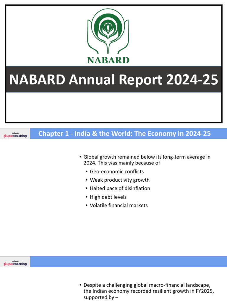 NABARD Annual Report 2024-25 Insights | PDF | Economies