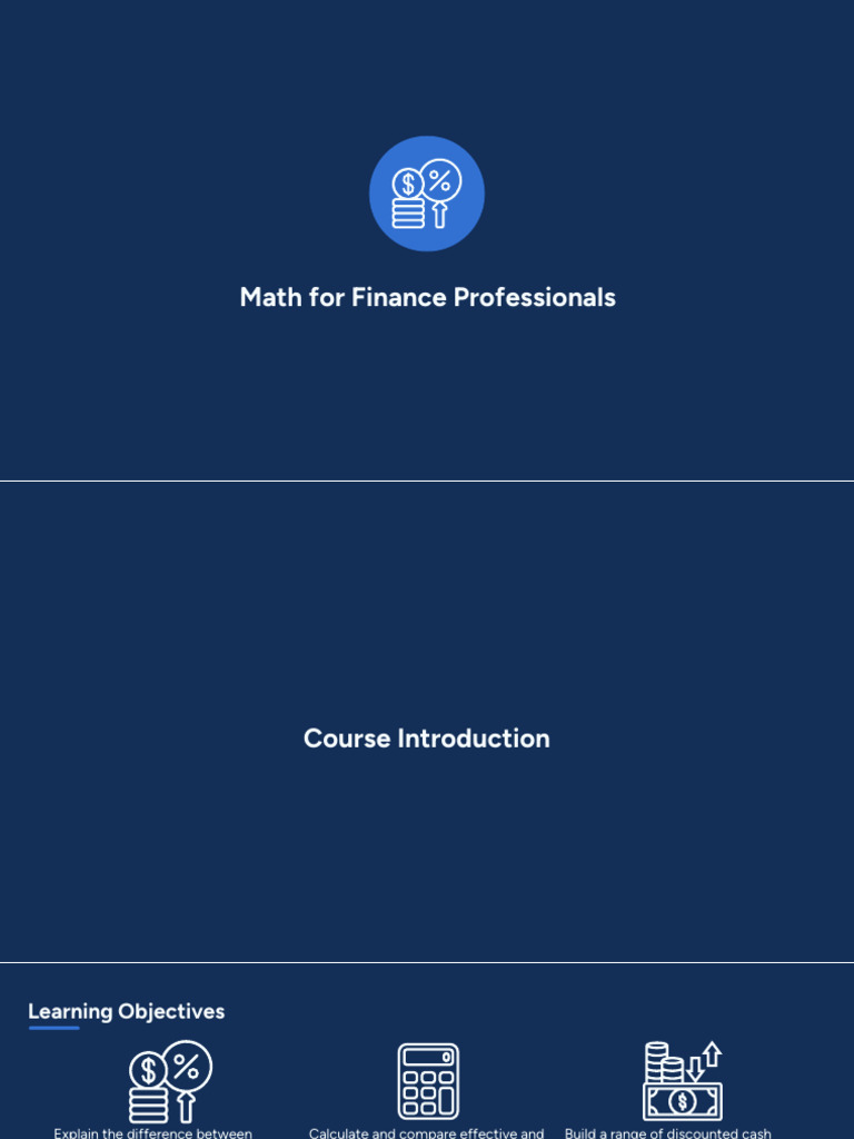 Math For Finance Professionals - Student's | PDF | Net Present Value ...