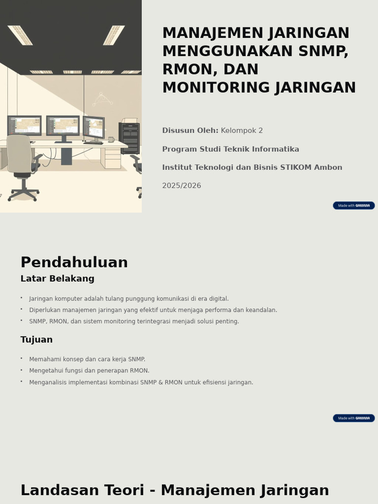Manajemen Jaringan Menggunakan Snmp Rmon Dan Monitoring Jaringan(1) | PDF