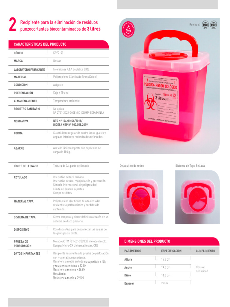 3l-Recipiente Plastico 3 Litros-Deslab | PDF
