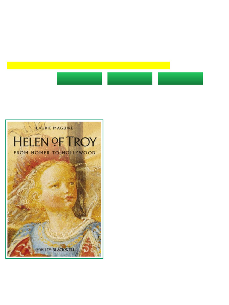 Helen of Troy From Homer To Hollywood 1st Edition Laurie Maguire PDF ...
