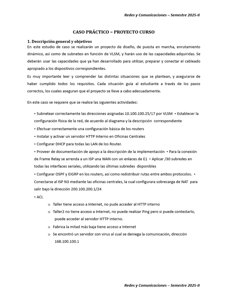 Caso Practico - Proyecto | PDF | Enrutador (Computación) | Red de área amplia