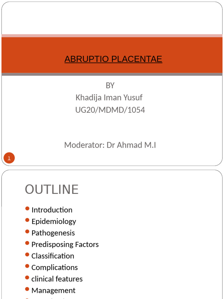 Abruptio Placentae Presentation. Obs/gyn | PDF | Childbirth | Human ...