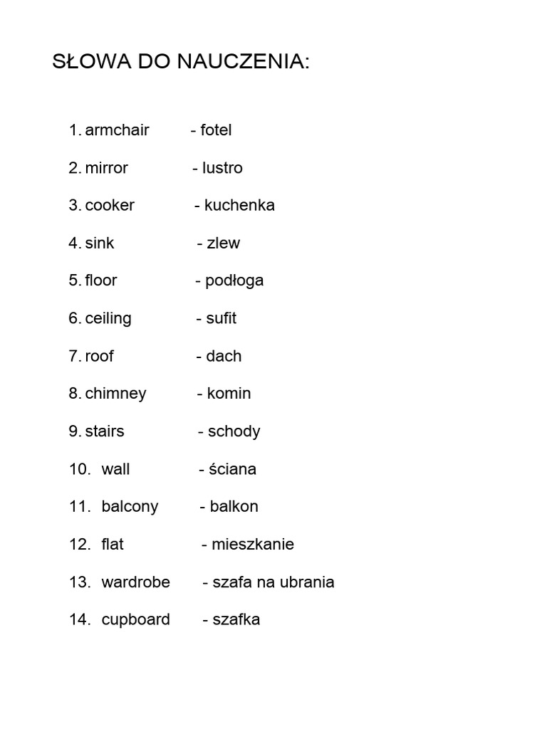 House Vocabulary Exercises for Kids PDF | PDF