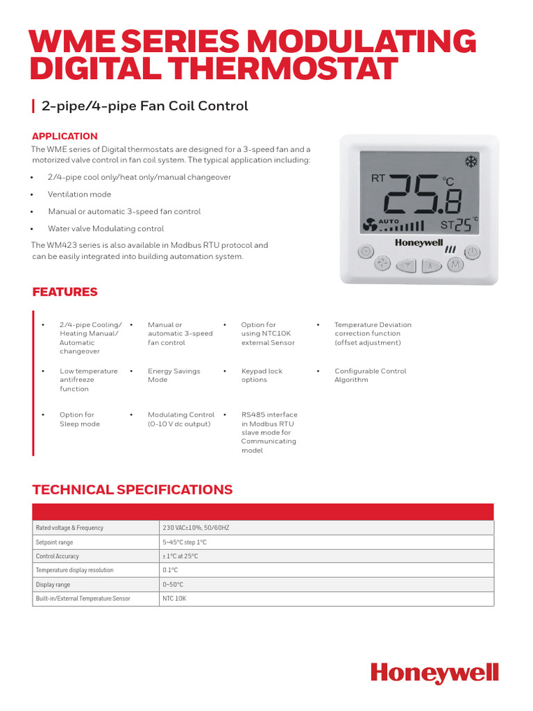 Hbt Bms WME Modulating Thermostat V2 Datasheet | PDF | Thermostat ...
