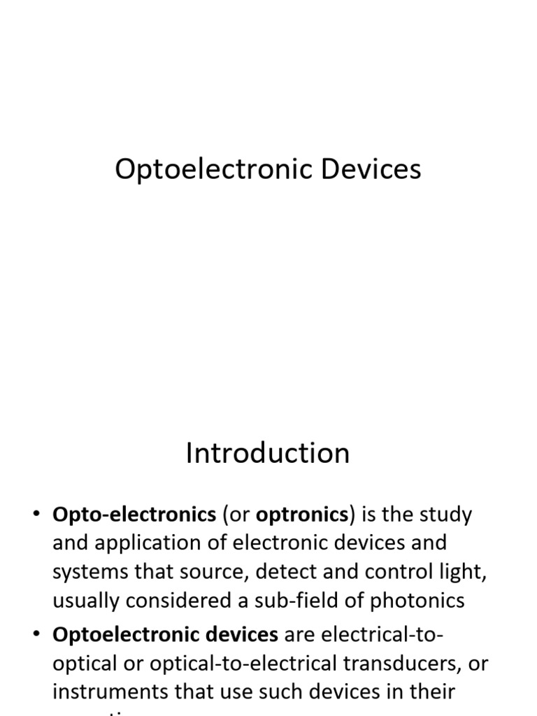 Optoelectronic Devices | PDF | P–N Junction | Solar Cell