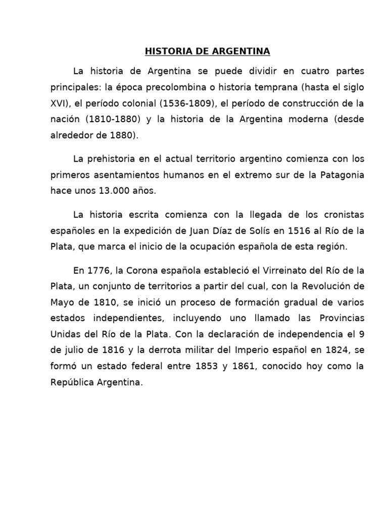 HISTORIA ARGENTINA | PDF | Argentina | Buenos Aires