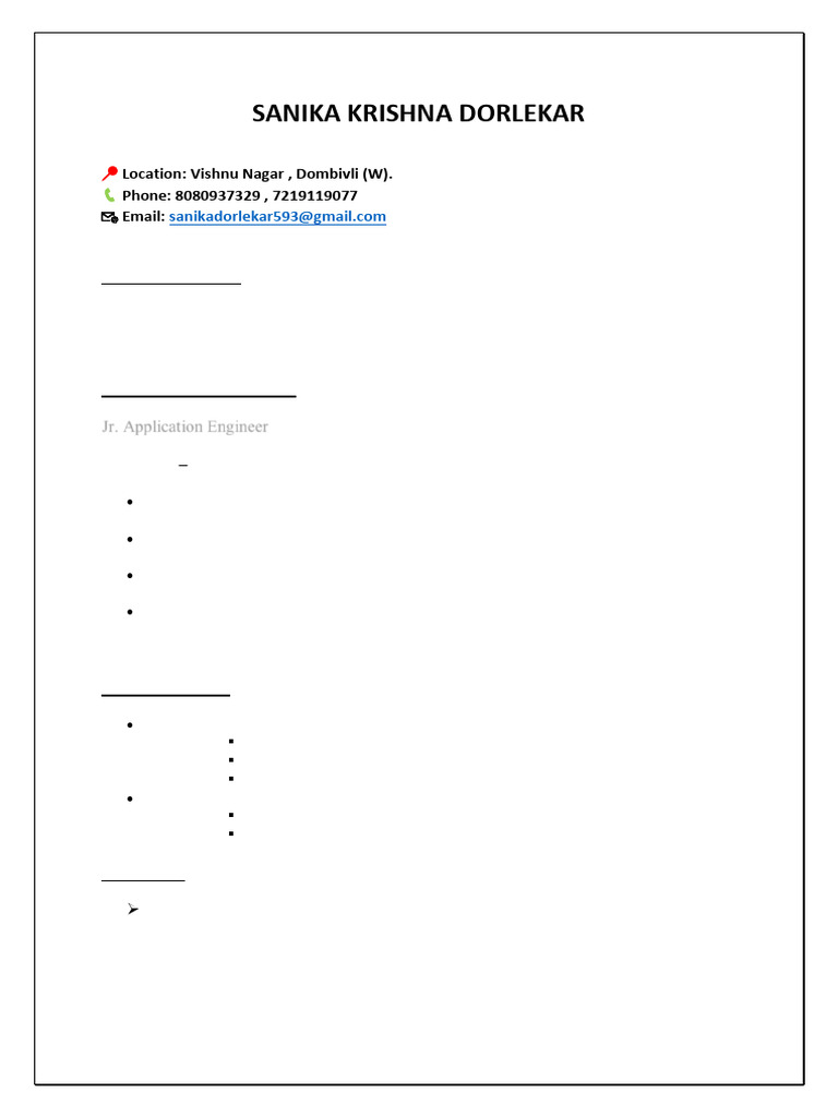 Sanika K D Resume2025-1 | PDF | Databases | Web Application