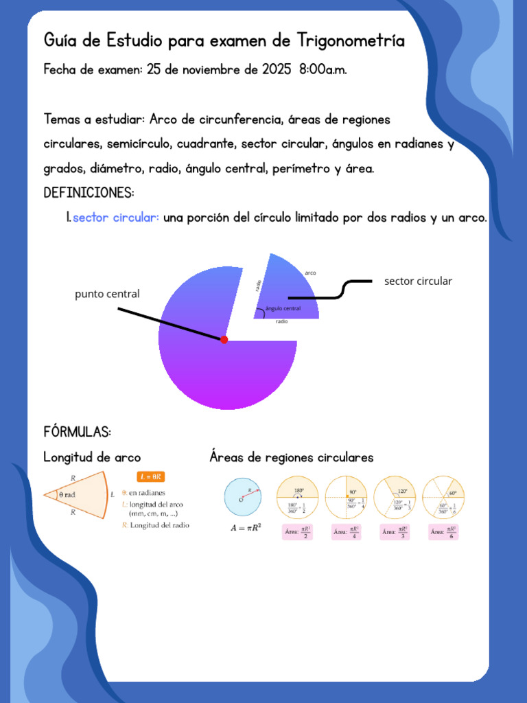 Guía de Estudio Para Examen de Trigonometría | PDF