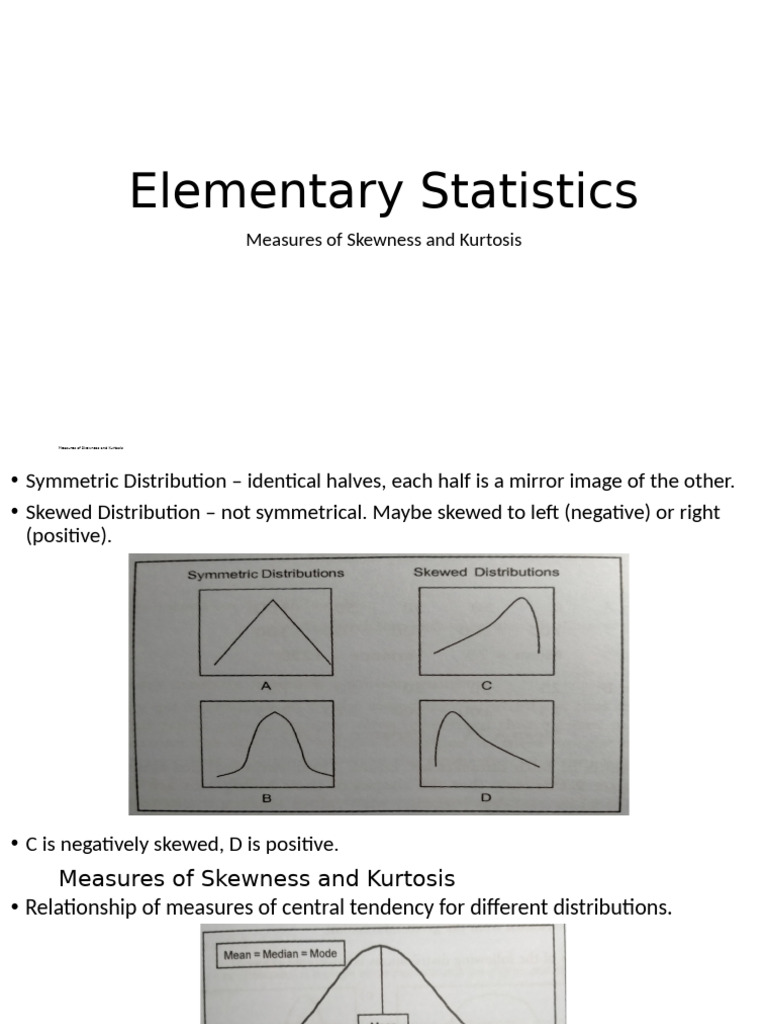 Elementary Statistics 9 | PDF | Skewness | Probability Theory