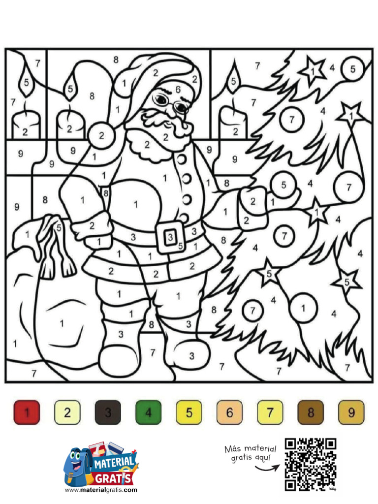 Coloreando según el número - Navidad | PDF