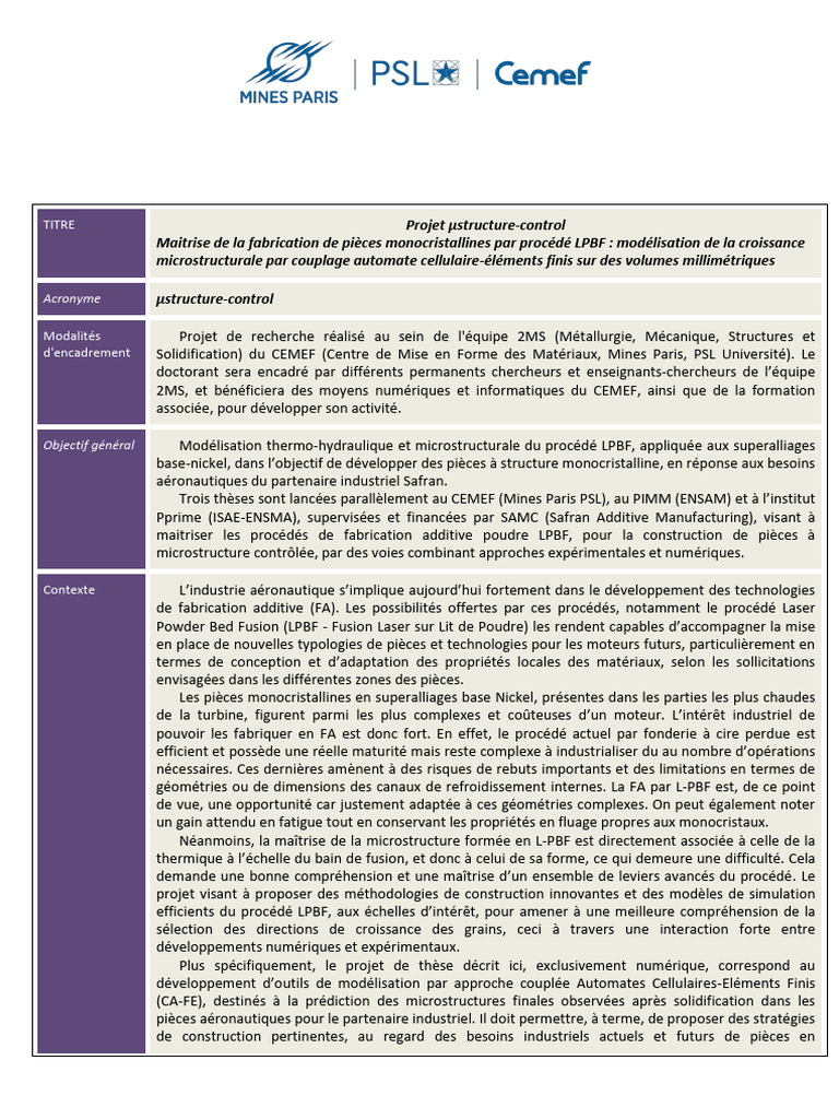 Modélisation LPBF pour pièces monocristallines | PDF | Impression 3D ...