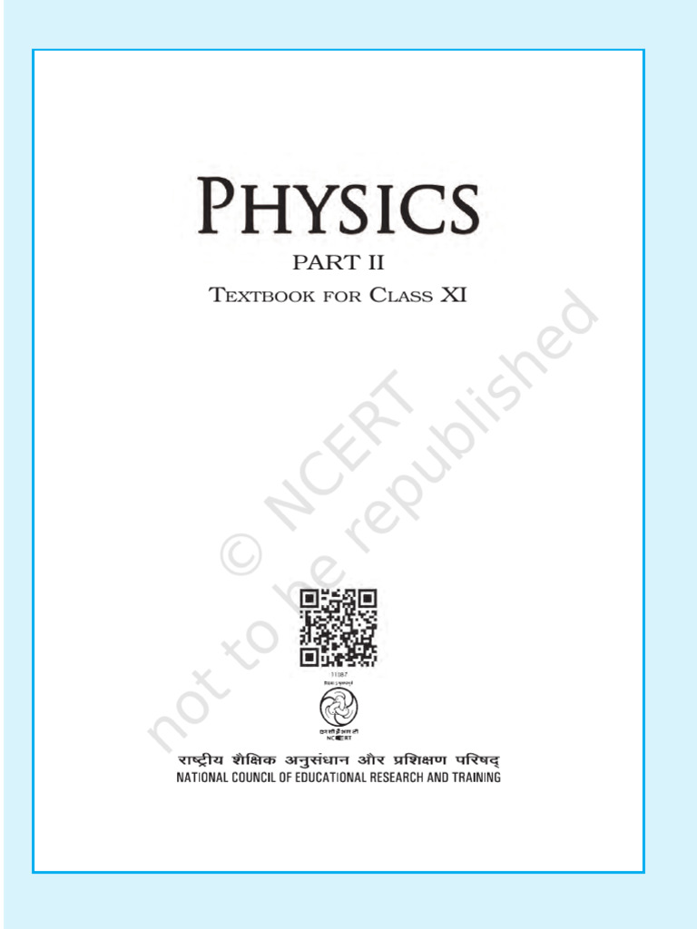 NCERT Physics Part-2 - Textbook For Class XI | PDF | Deformation (Engineering) | Heat