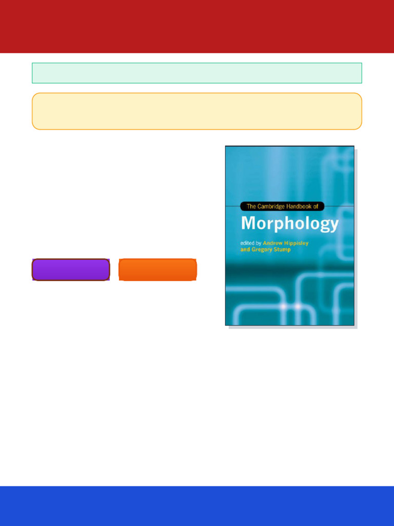 The Cambridge Handbook of Morphology 1st Edition Andrew Hippisley Ebook ...