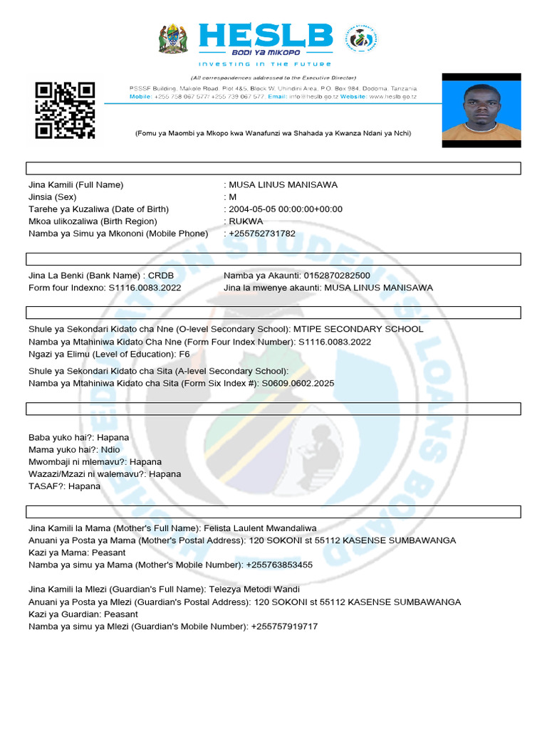 Complete Application Form | PDF