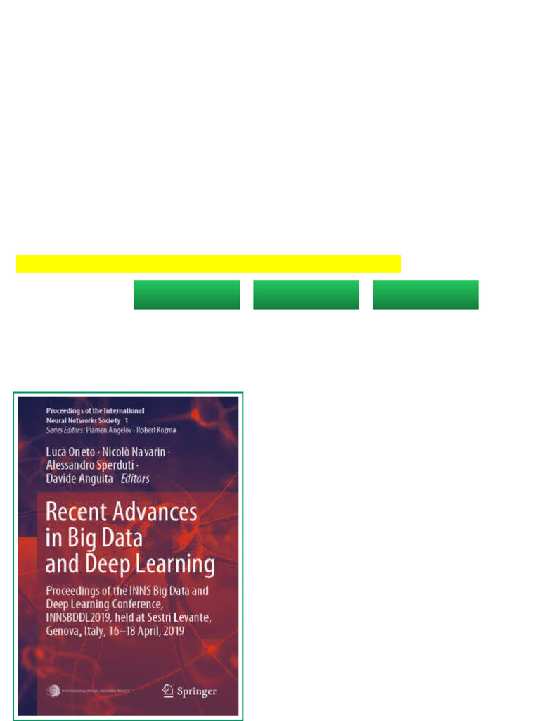 (Ebook) Recent Advances in Big Data and Deep Learning: Proceedings of ...