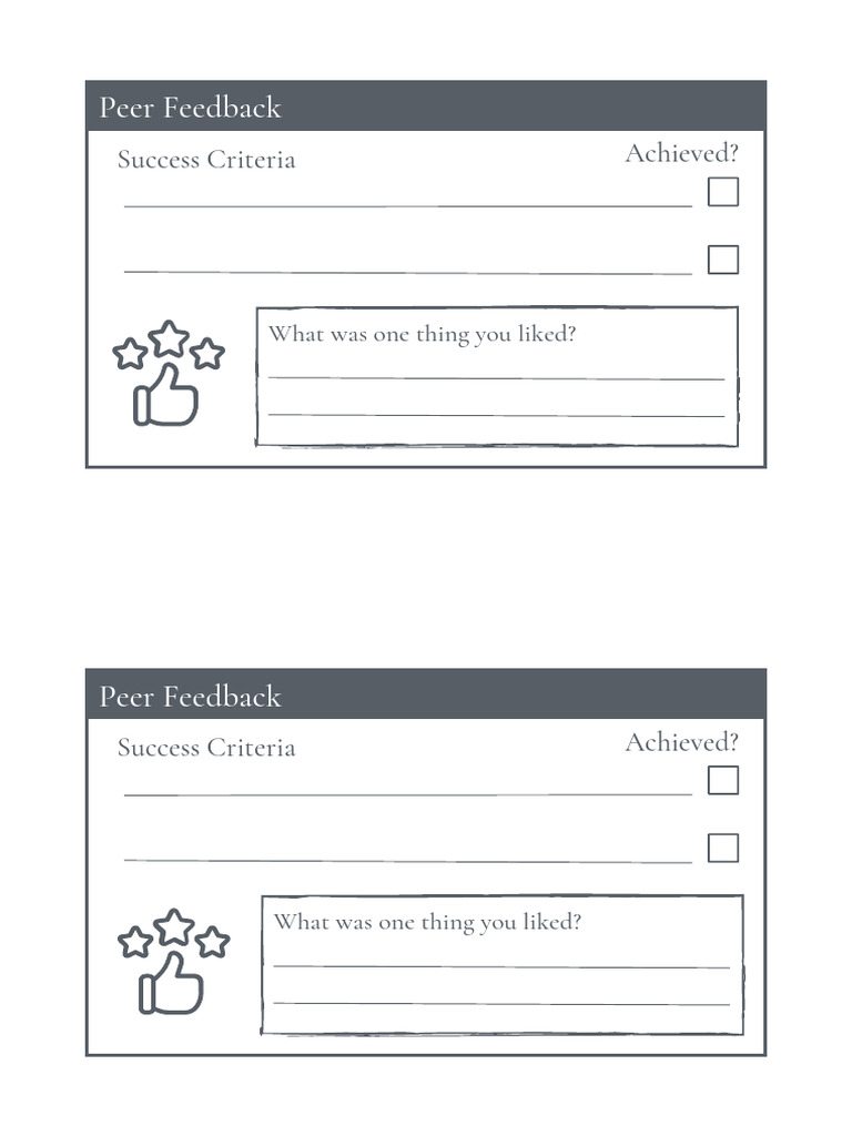 Peer Feedback Success Criteria Guide | PDF