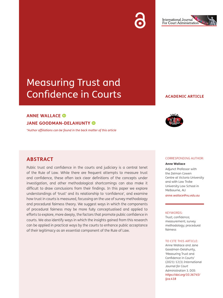 Trust Paper | PDF | Validity (Statistics) | Justice