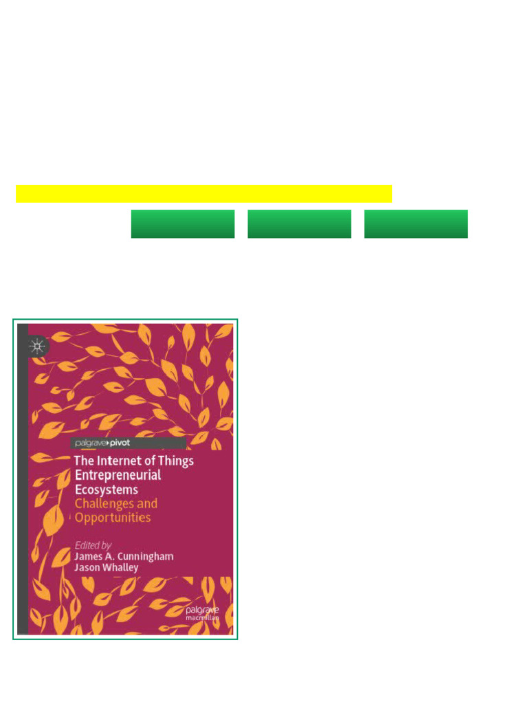 (Ebook) The Internet of Things Entrepreneurial Ecosystems: Challenges ...