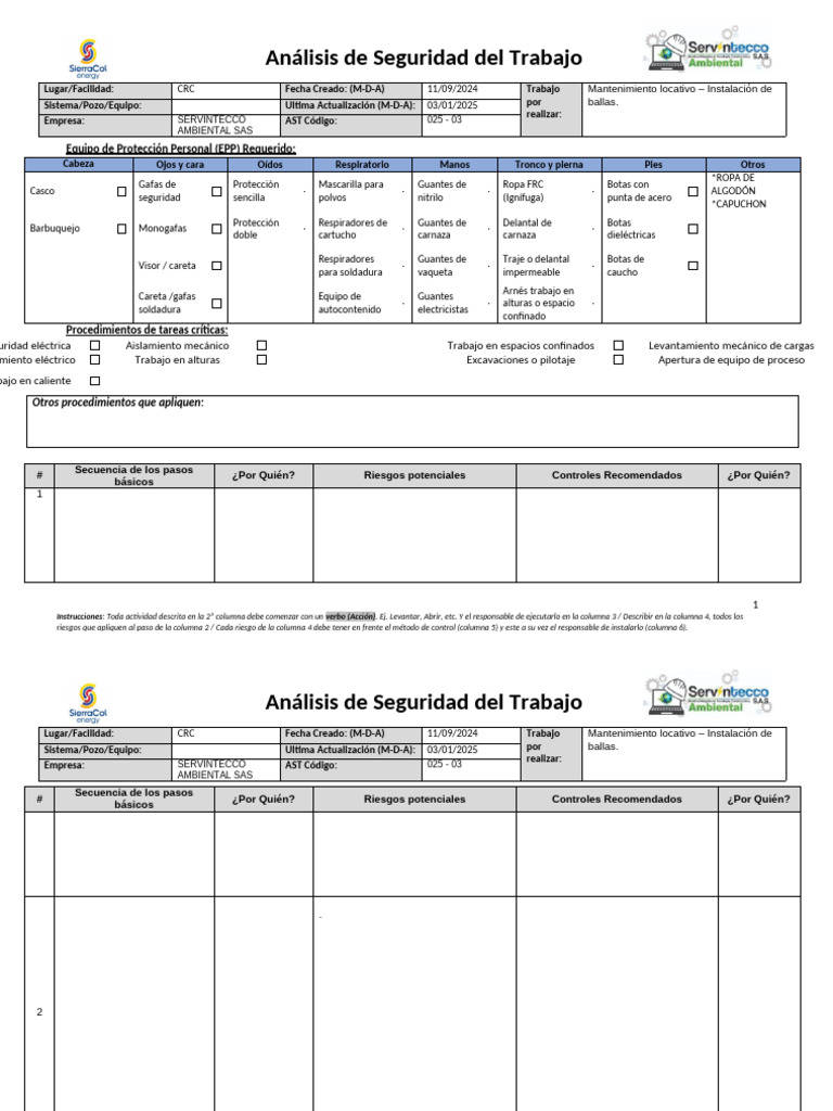 AST 029 Instalacion de Ballas | PDF