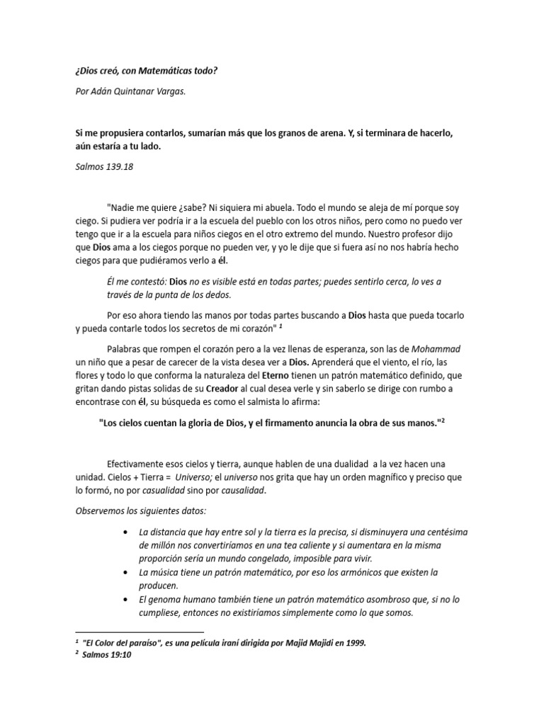 Dios Creó Con Matemáticas Todo. | PDF | Biblia | Número de la bestia