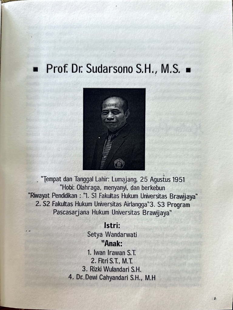 Pemikiran Prof Dr Sudarsono Sh Ms[1] | PDF