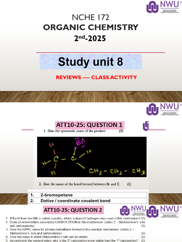 Organic Chemistry Study Unit 8 Guide | PDF