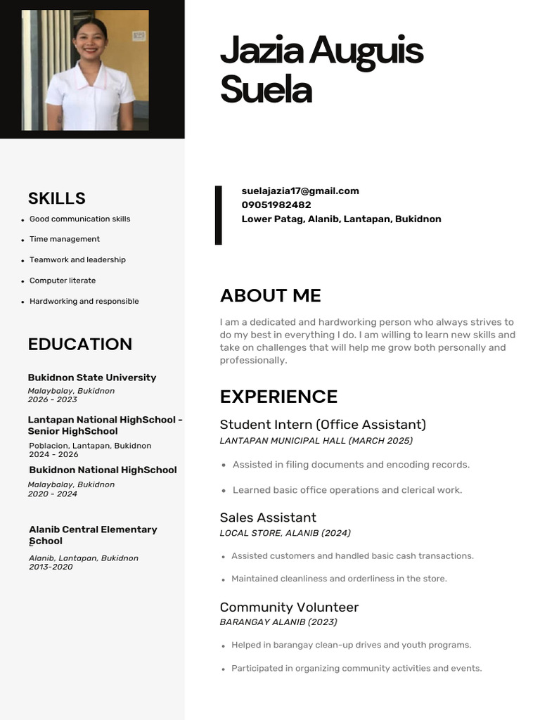 White and Black Minimalist Professional Resume Template - 20251113 - 100725 - 0000 | PDF