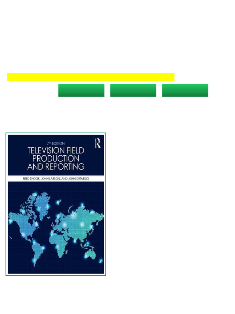 (Ebook) Television Field Production and Reporting: A Guide To Visual ...