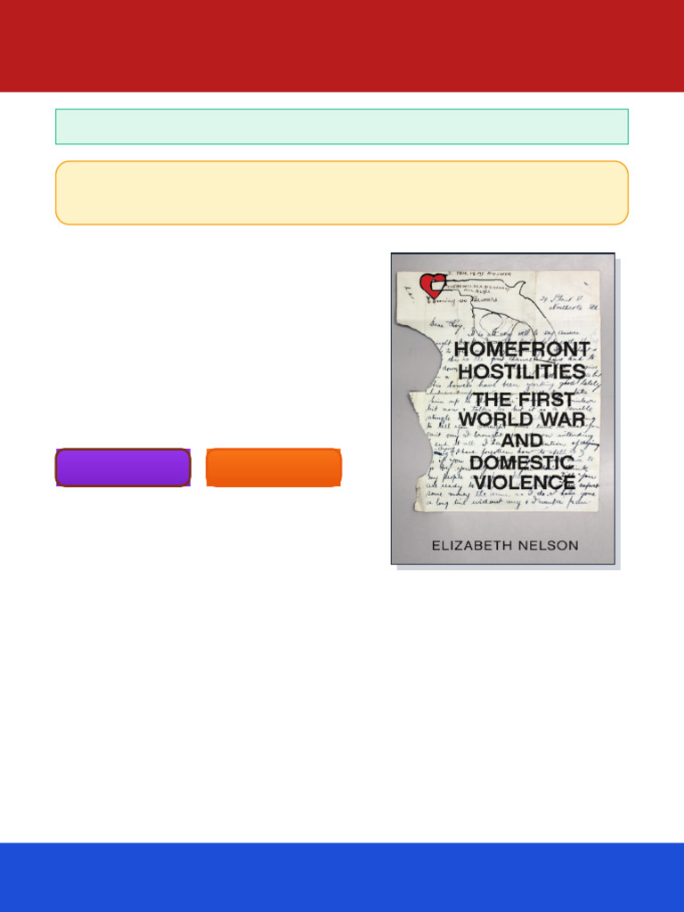 Homefront Hostilities The First World War and Domestic Violence 1st ...