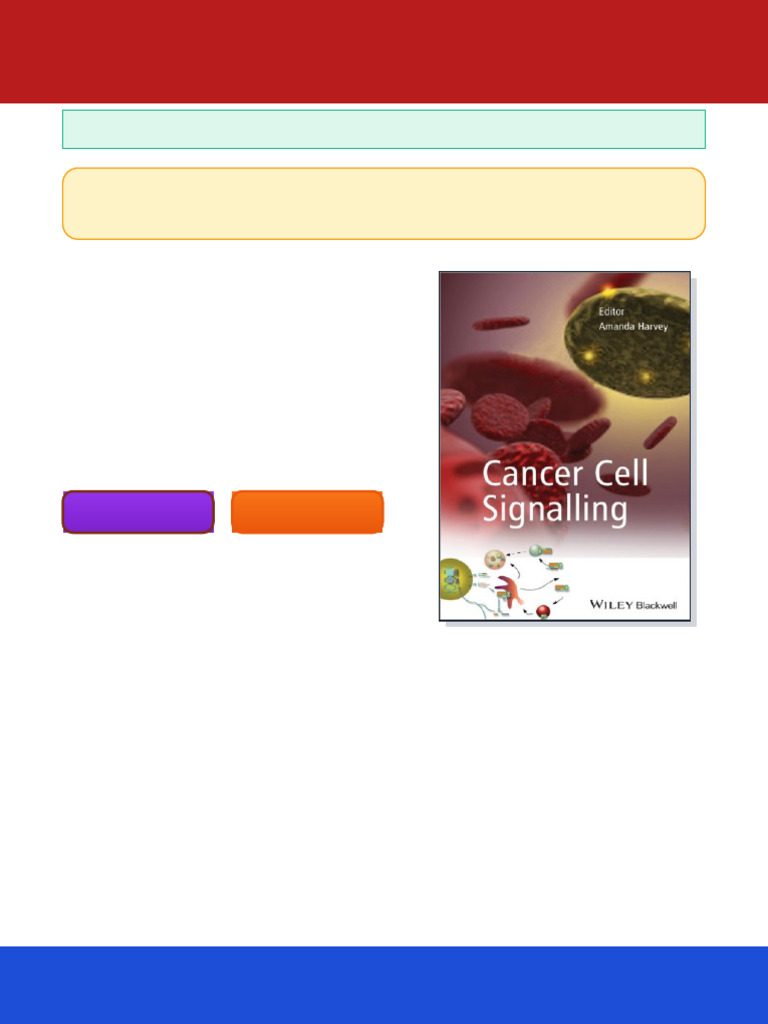 Cancer Cell Signalling 1st Edition Amanda Harvey Ebook Detailed Section ...