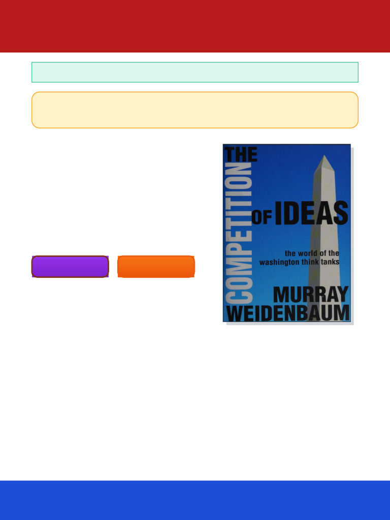 The Competition of Ideas The World of The Washington Think Tanks 1st ...