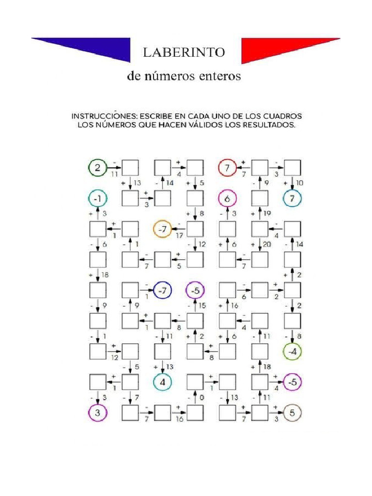 Laberinto de Números Enteros | PDF