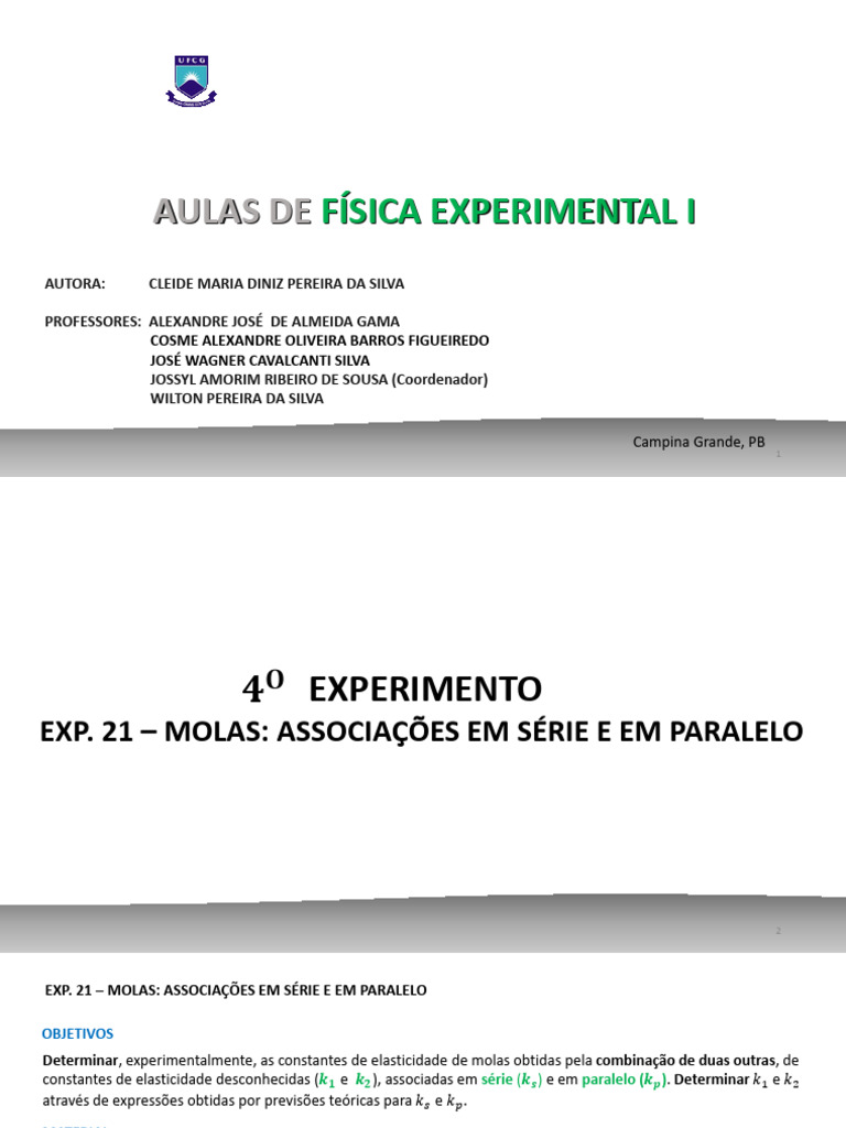 Experimento de Molas: Séries e Paralelos | PDF | Engenharia | Física