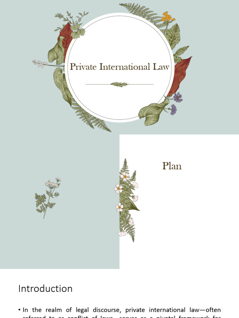 Private International Law 1 | PDF | Choice Of Law | International Law