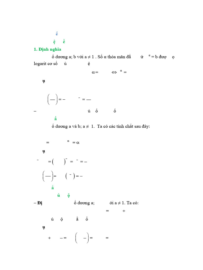 Ly Thuyet Logarit Chi Tiet Toan Lop 12 | PDF