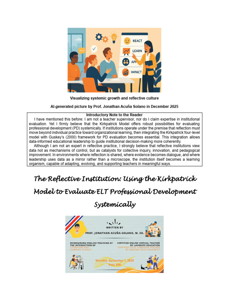 Using The Kirkpatrick Model To Evaluate ELT Professional Development Systemically | PDF ...