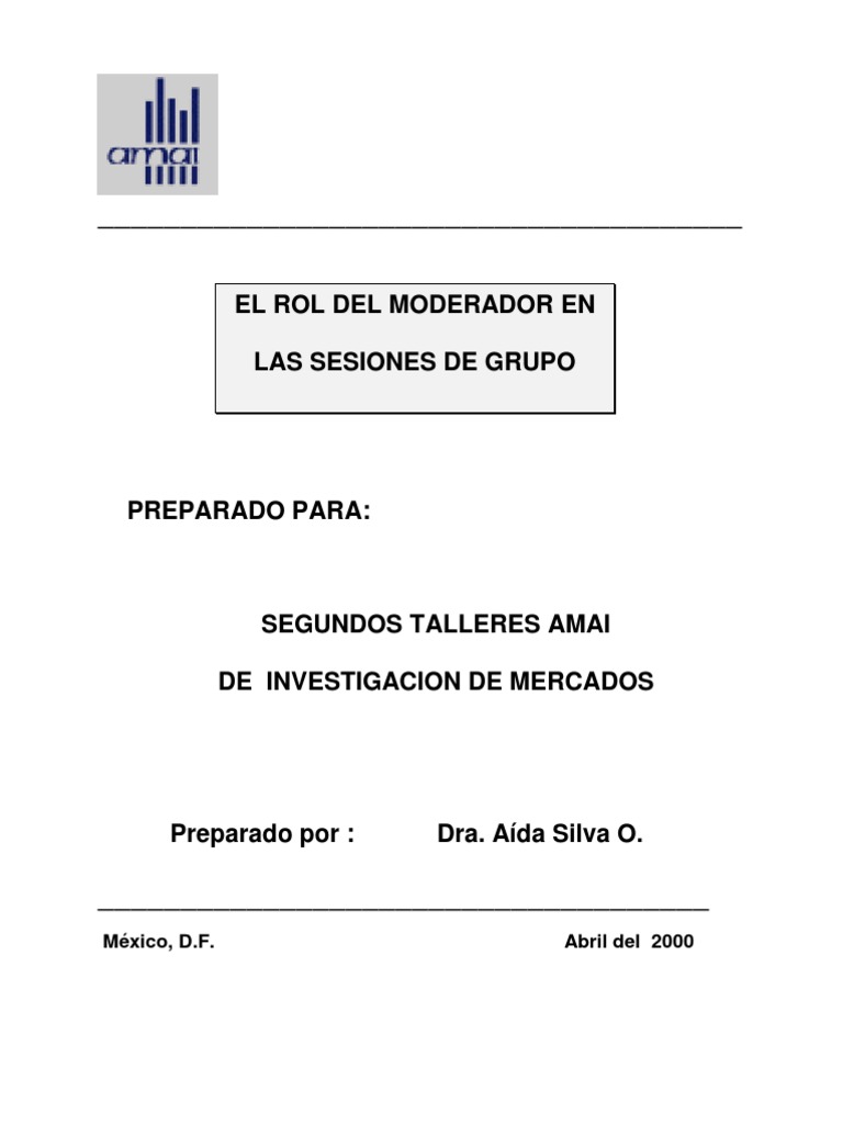 El Rol Del Moderador en Las Sesiones de Grupo | PDF | Comportamiento ...