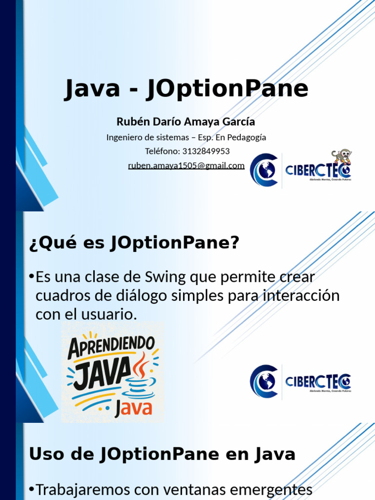 Lenguaje de Programación I - Joptionpane | PDF