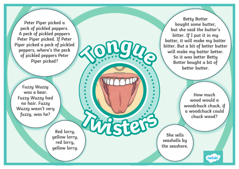 T e 1725527150 Tongue Twisters Display Poster Ver 1 | PDF