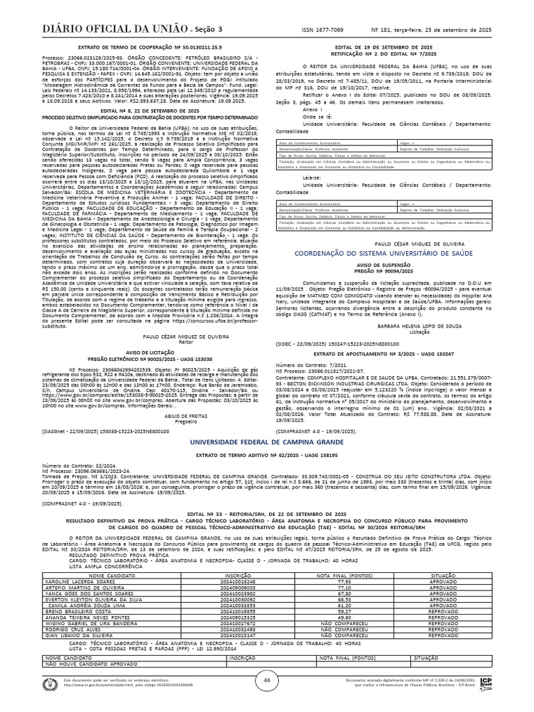 Edital de Processo Seletivo UFBA 2025 | PDF | Contabilidade | Diploma ...